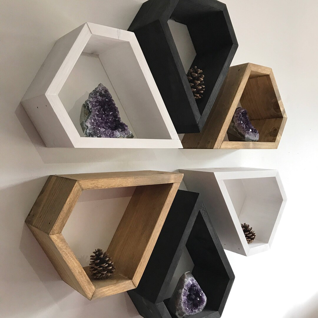 Set of Shelves , Wooden Wall Art, Wood Art, Box Shelf, Diamond Shelf ...