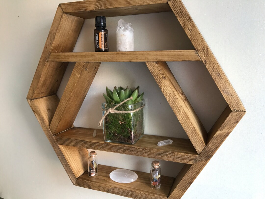 Display Shelf, Crystals, Plant Shelf, Geometric, Hexagon, Amythist ...