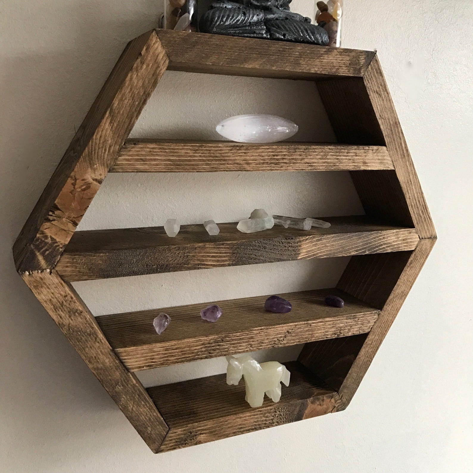 Mini Hexagon Display Shelf Crystal Display Shelf Hegagon - Etsy