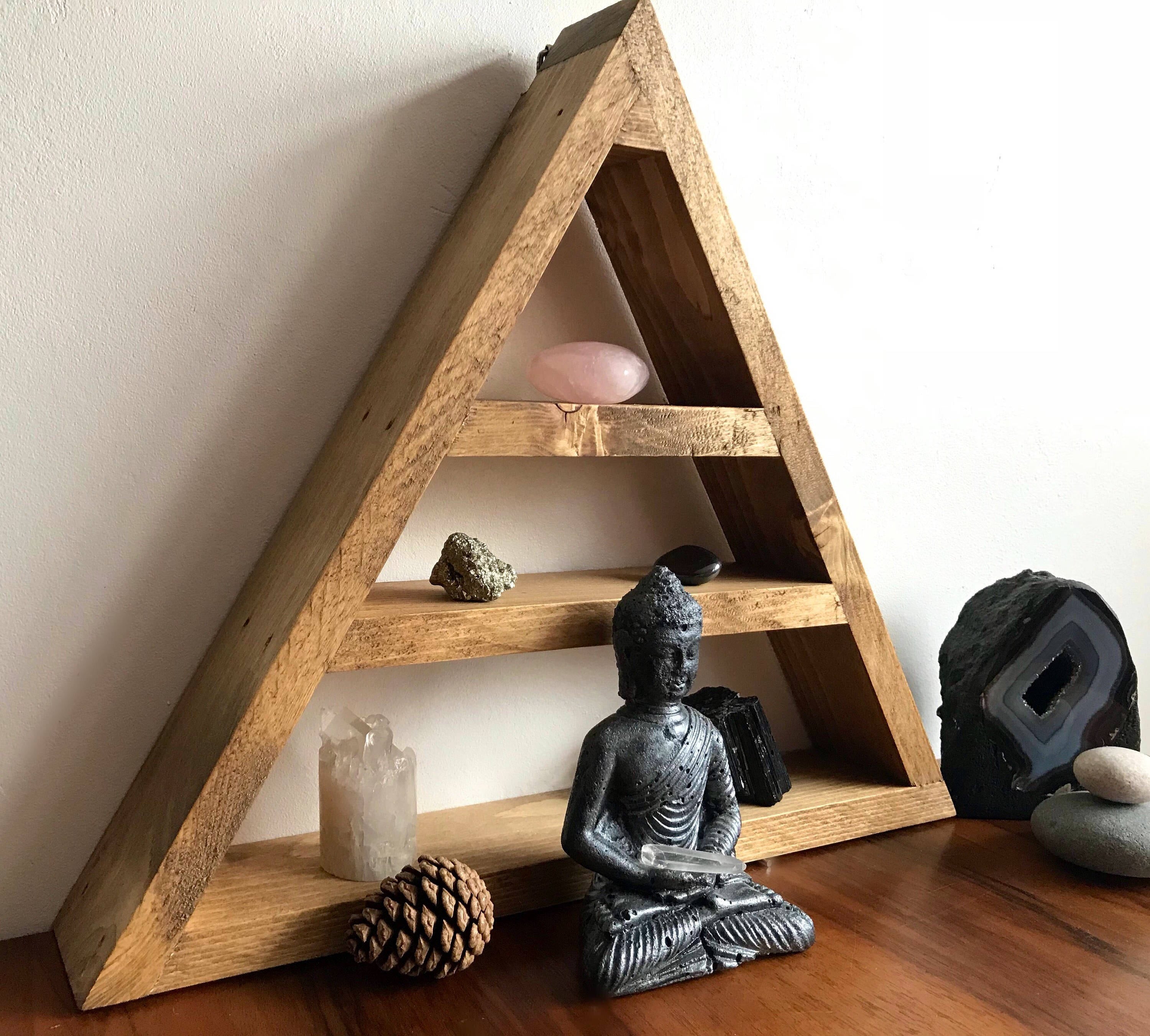 Triangle altar triangle shelf crystal storage crystal | Etsy