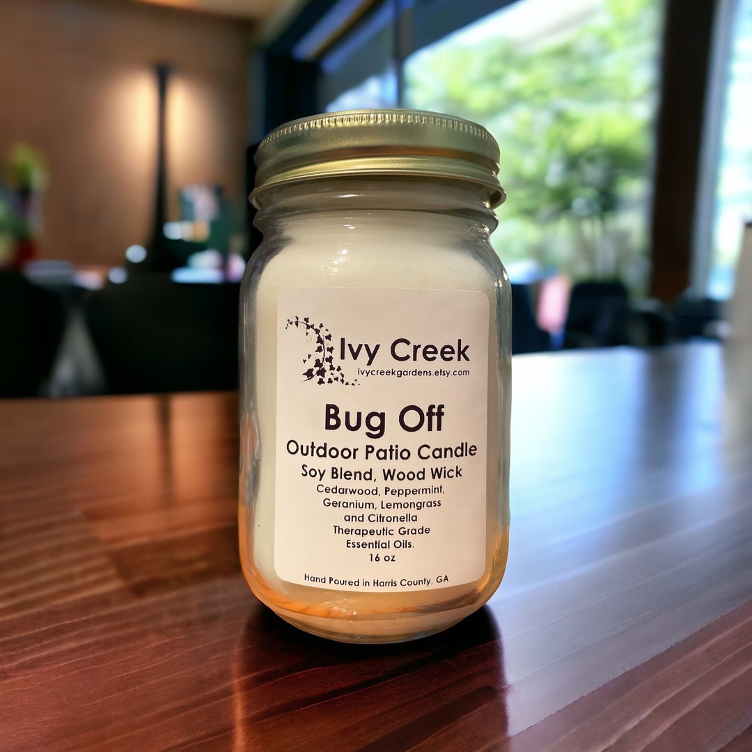 Ivy Creek BUG OFF Natural Soy Wood Wick Citronella Candle Handmade ...