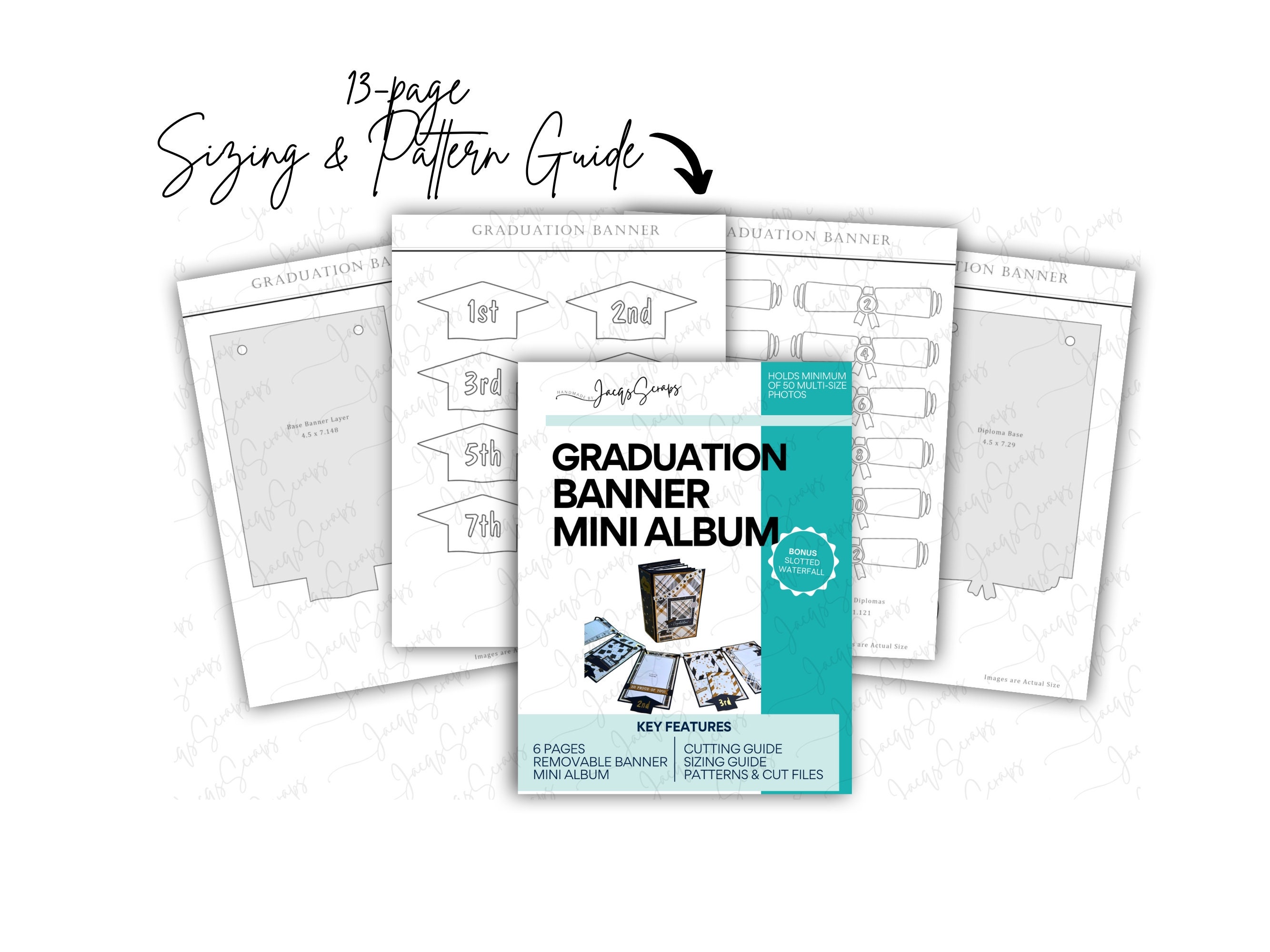 Graduation Banner Mini Album PDF Cutting Guide & Cut Files, DIY Mini ...