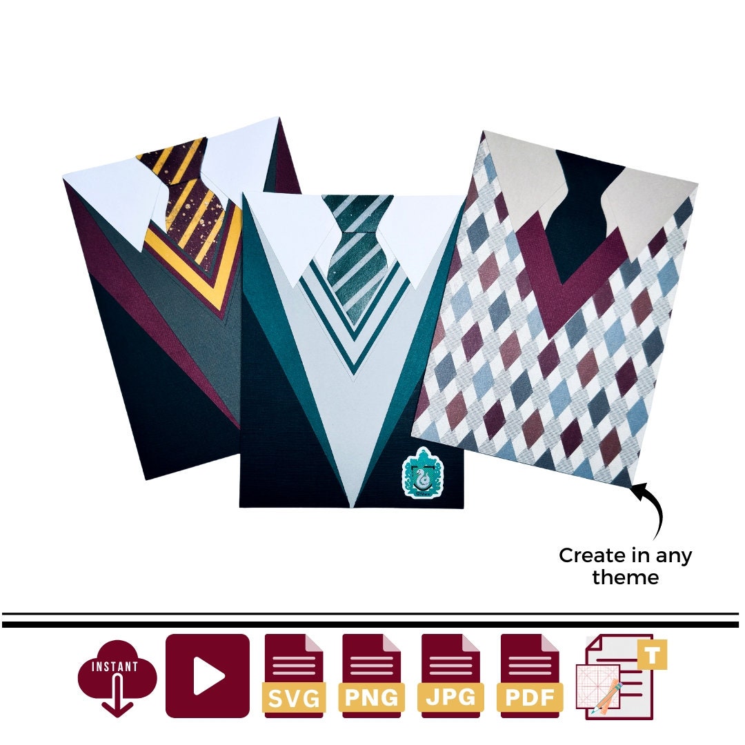 Wizard Robe Card Cut File & Pattern Bundle, Make Your Own Card, DIY ...