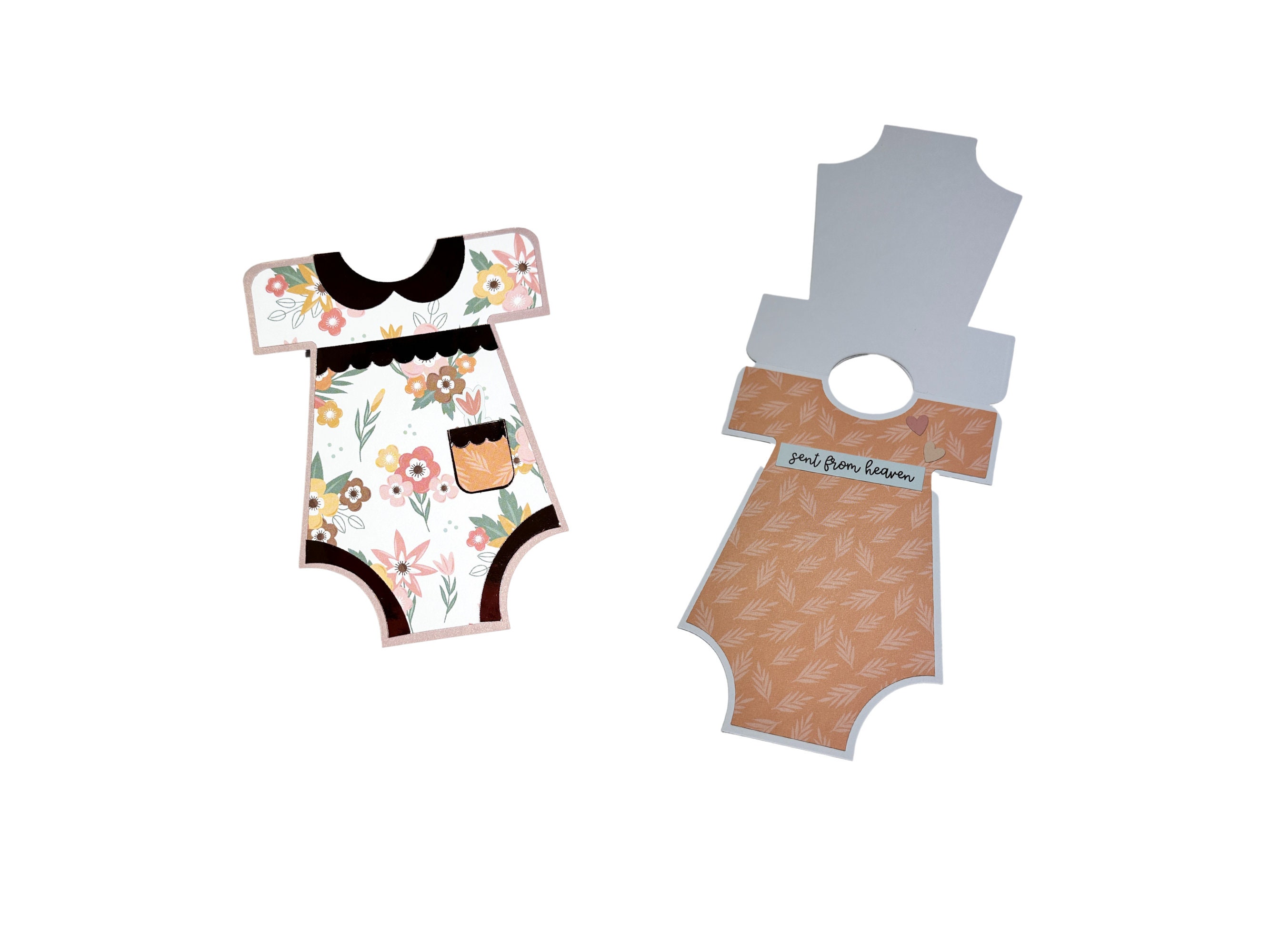 Baby Cards Cut File & Pattern Bundle, Shaped Baby Cards, Tutorial, Svgs ...