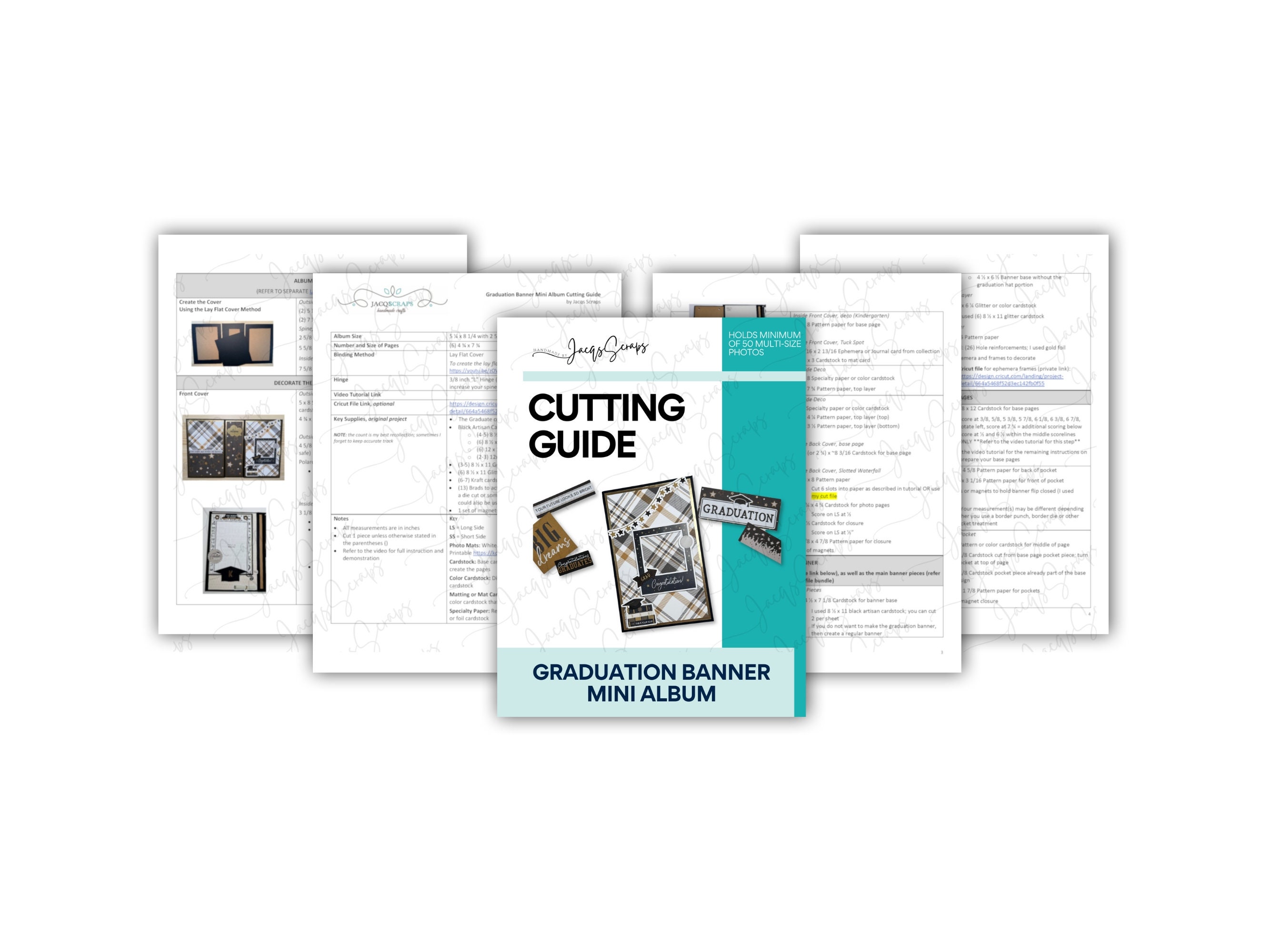 Graduation Banner Mini Album PDF Cutting Guide & Cut Files, DIY Mini ...