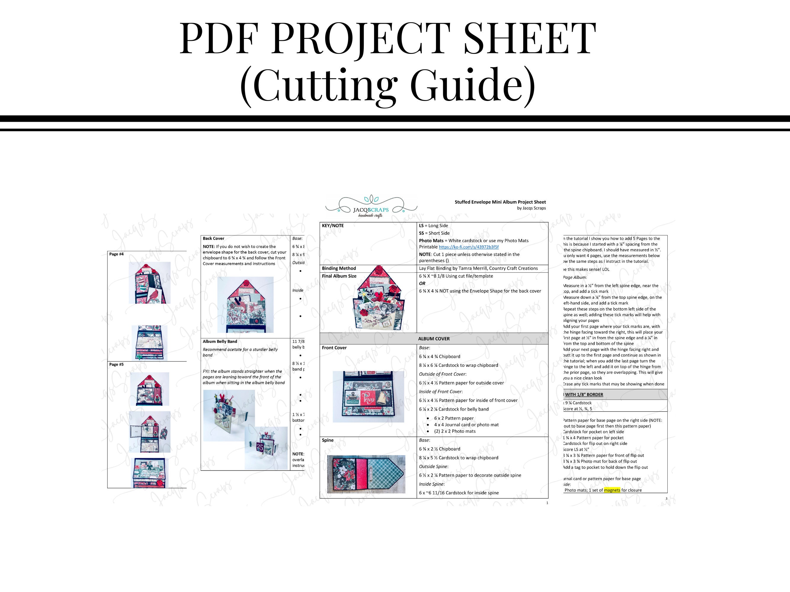 Stuffed Envelope Mini Album Cut File & Pattern Bundle, Svgs, Make Your ...