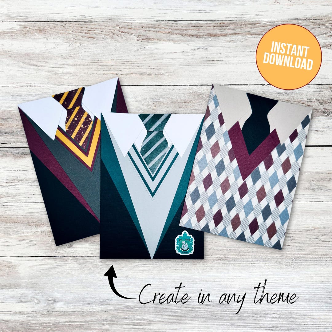 Wizard Robe Card Cut File & Pattern Bundle, Make Your Own Card, DIY ...