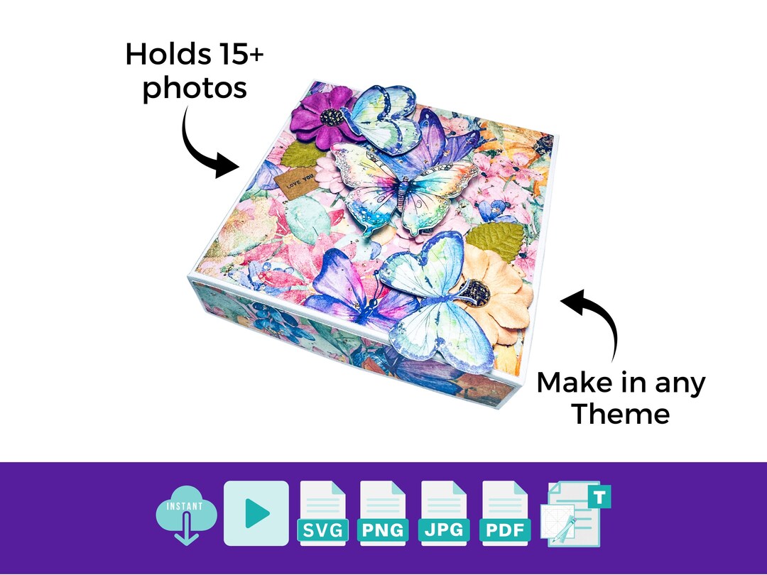Pop-up Photo Box Tutorial and Cut Files, Memory Box, Mini Album, DIY ...
