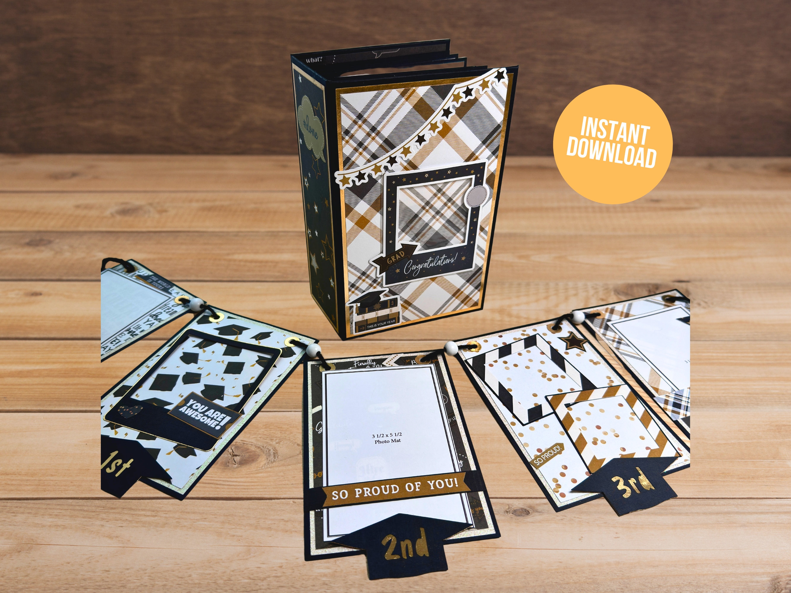 Graduation Banner Mini Album PDF Cutting Guide & Cut Files, DIY Mini ...