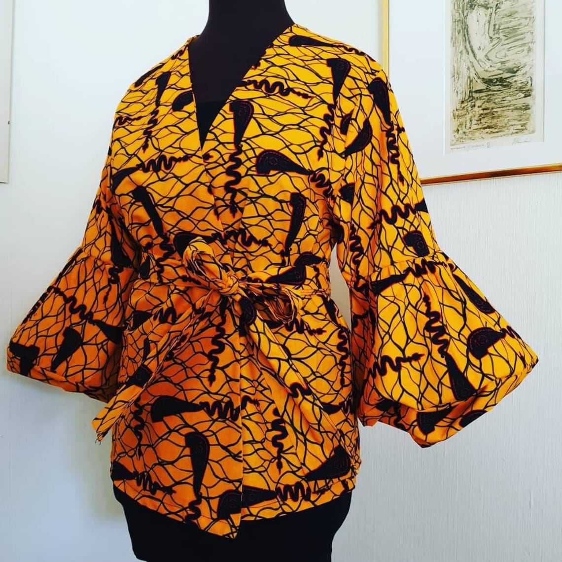 African print wrap Top/ Ankara wrapped jacket / African wax | Etsy