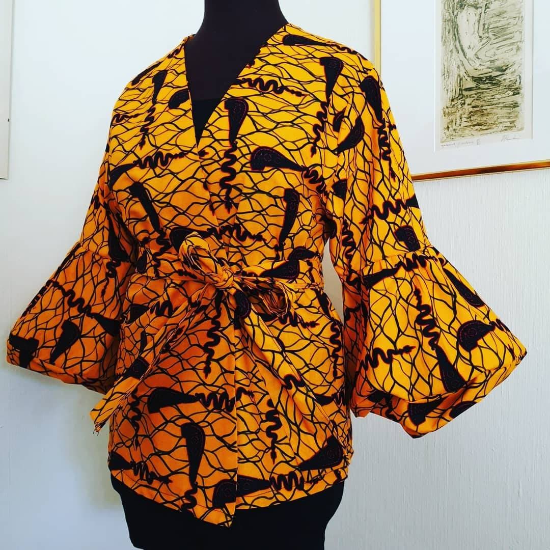 African Print Wrap Top/ Ankara Wrapped Jacket / African Wax Wrapped ...