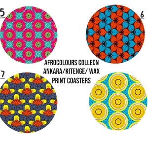 African Inspired Coasters, Cork Back Coasters, Gift Coasters, Coasters, Ankara, Wax Fabric ...