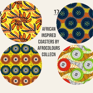 Ankara Kitenge Wax Print Coasters, African Fabric, Colorful Drink - Etsy