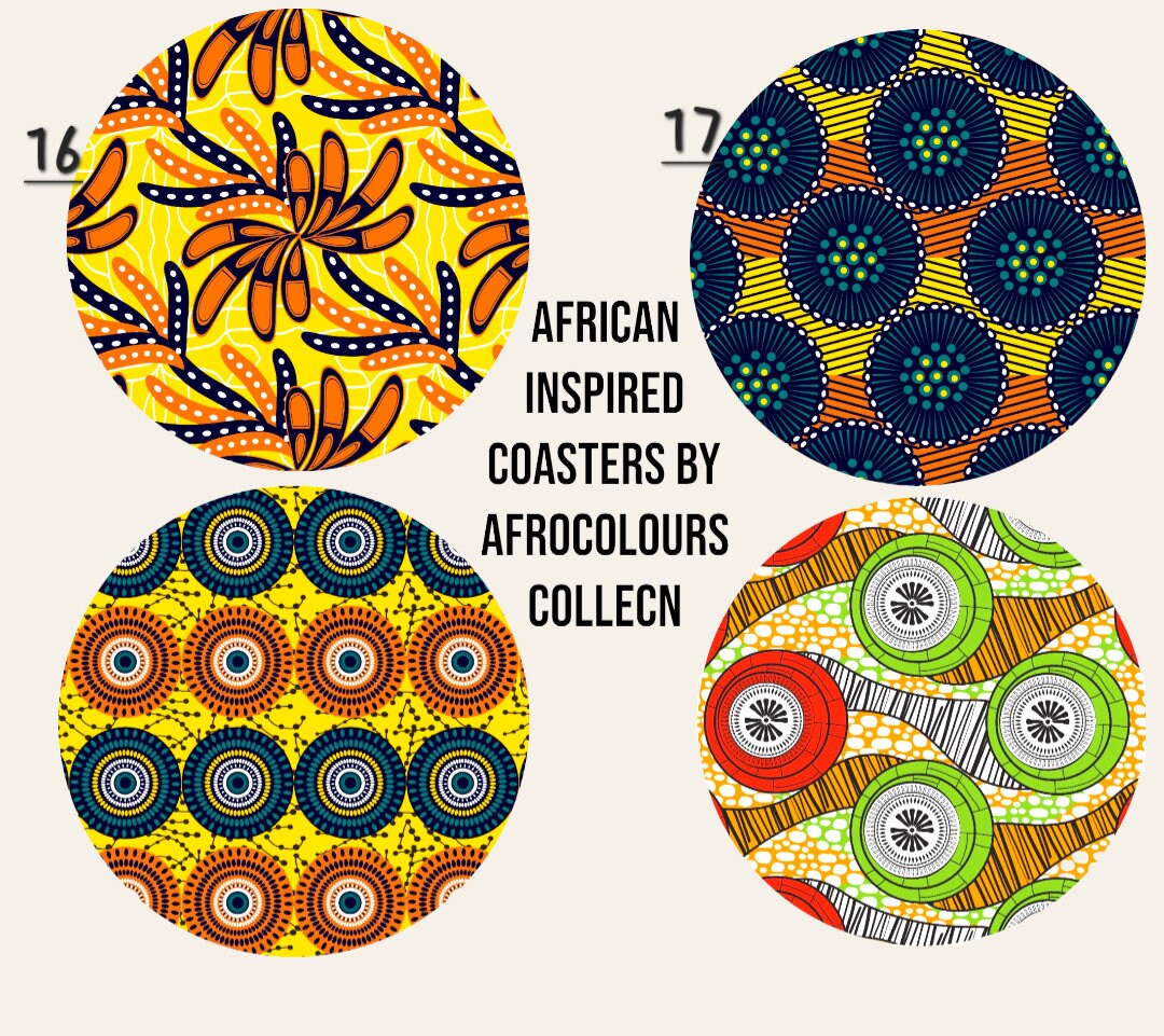 African Inspired Coasters Cork Back Coasters Gift Coasters - Etsy UK