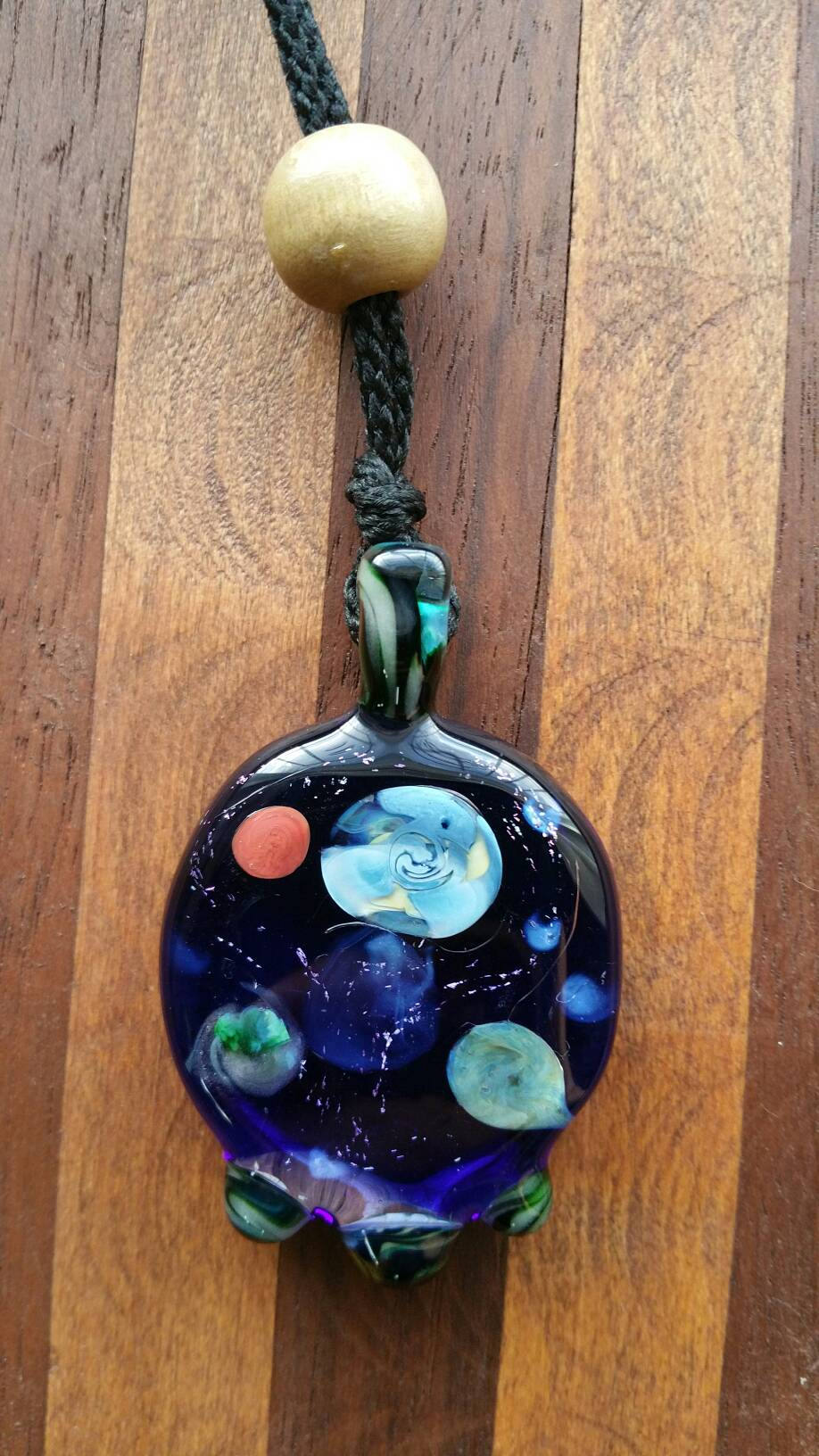 Bleu Multi planète Galaxy pendentif avec 3 points de couleur vert Multi ...