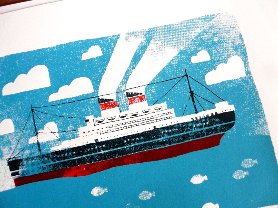 Poster Vintage OCEAN LINER Print / Art Print / Wall Art / - Etsy