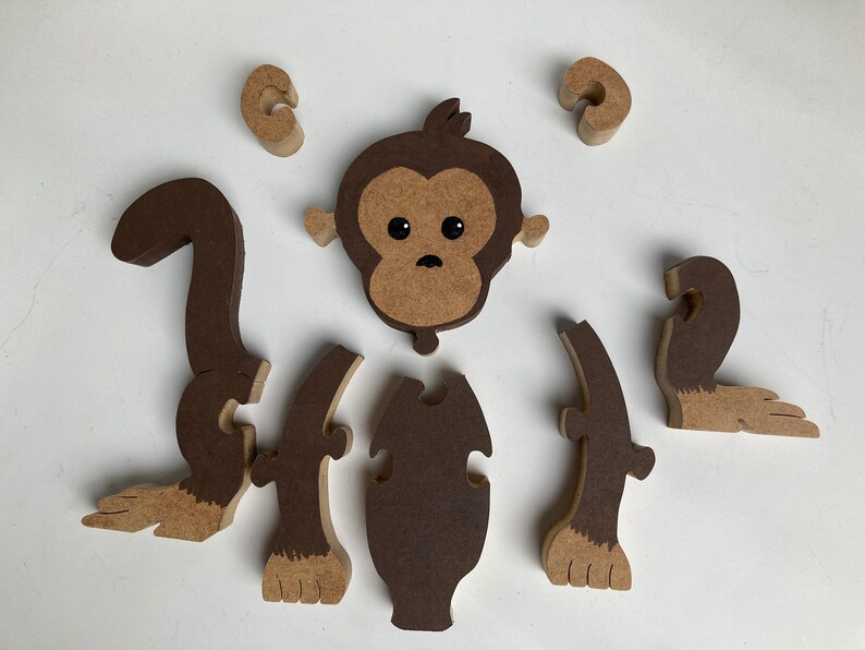 Children's Zoo Baby Monkey 8 Pc. Ape Animal Puzzle | Etsy
