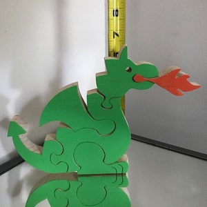 Children's Wooden Fire Breathing Dragon Kids Puzzle Free-standing Room ...