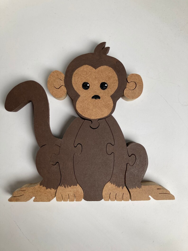 Children's Zoo Baby Monkey 8 Pc. Ape Animal Puzzle | Etsy
