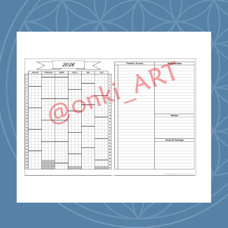 Bullet Journal Calendex 2026 / printable calendex 2026 ...
