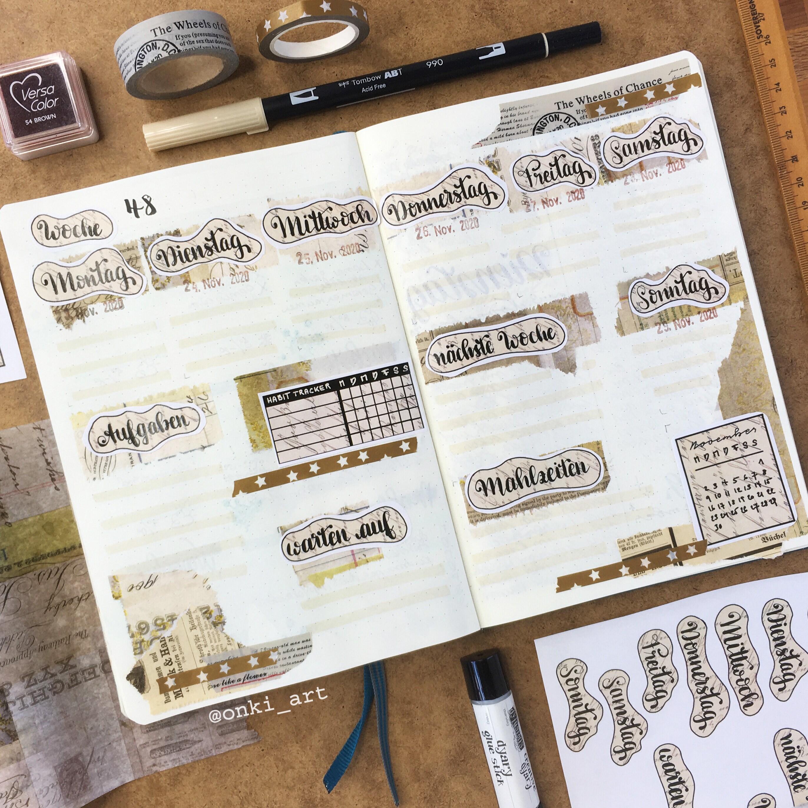 Buy Bullet Journal Vintage Look / Bullet Journaling Print Template ...