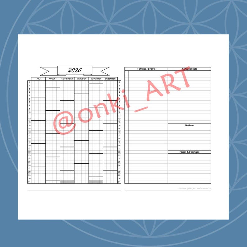 Bullet Journal Calendex 2026 / Printable Calendex 2026 ...