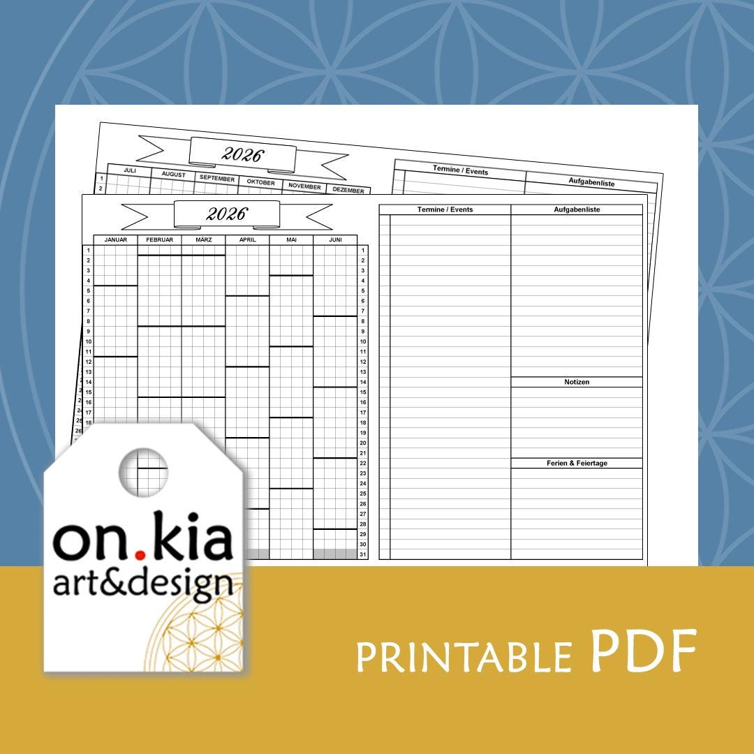 Bullet Journal Calendex 2026 / Printable Calendex 2026 ...