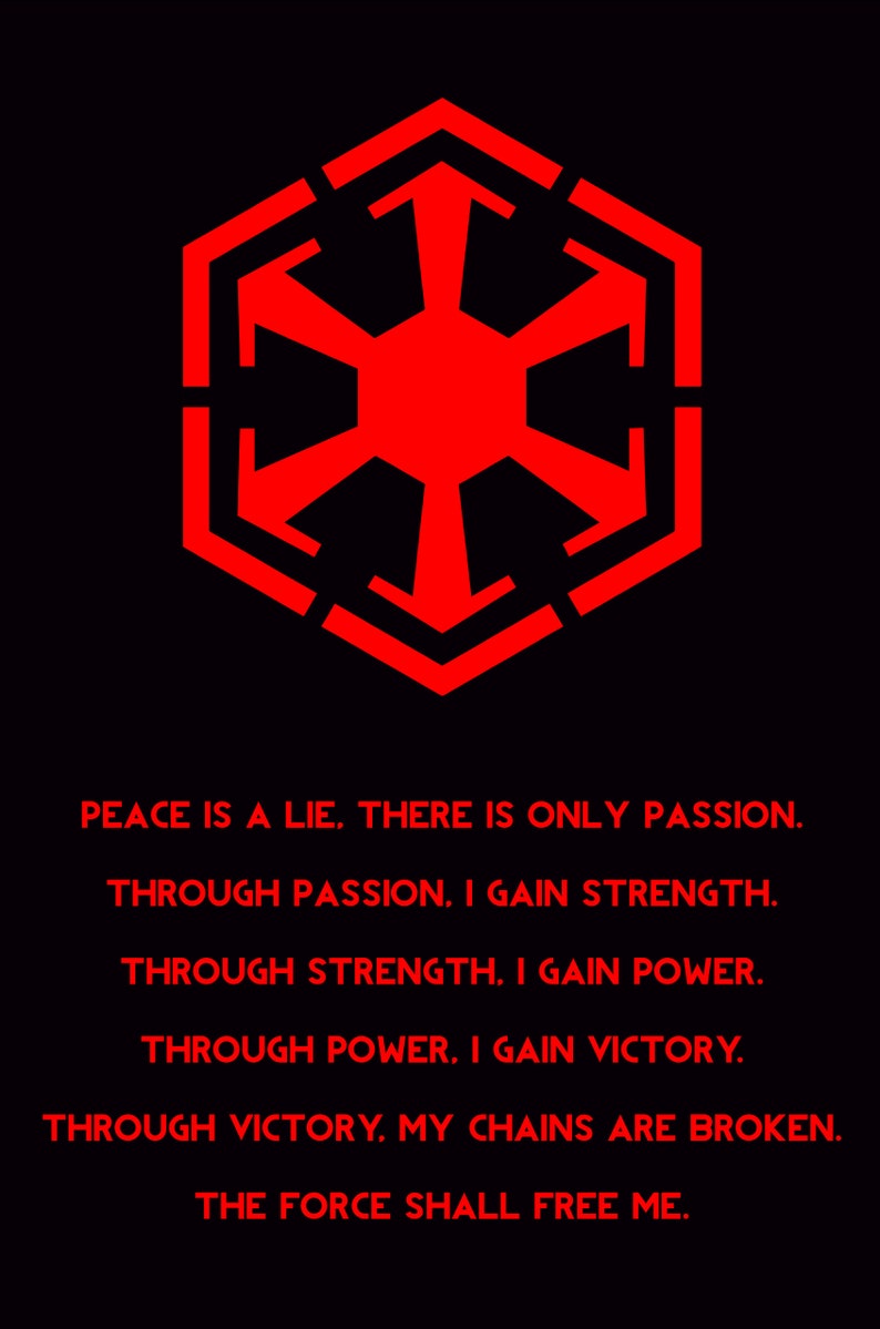 Star Wars the Old Republic Sith Code 11x17 PDF - Etsy