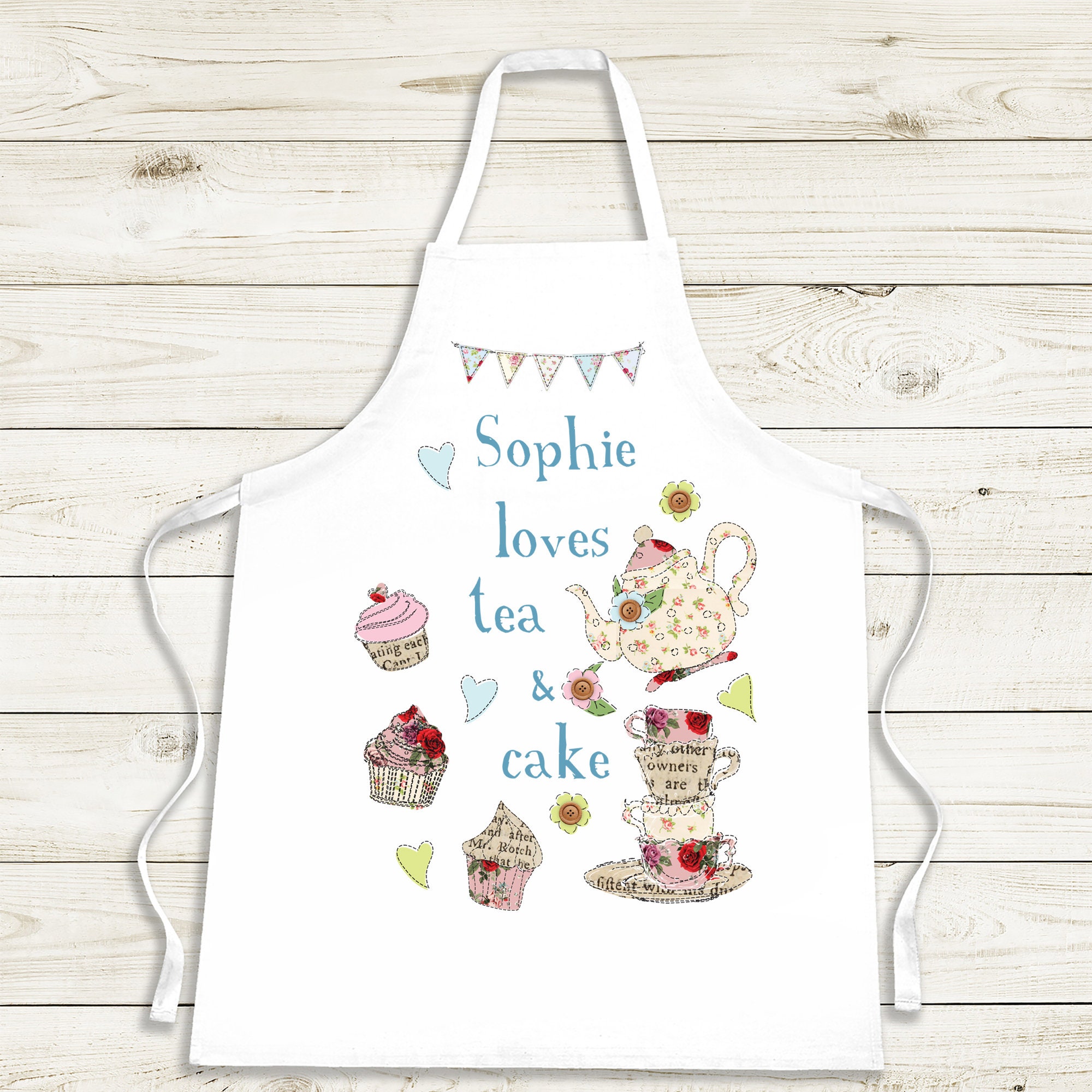 Personalised Loves Tea and Cake Apron. - Etsy
