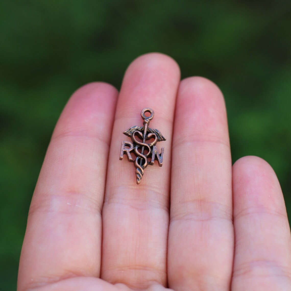 1 Piece RN Caduceus Charms Antique Copper Tone Nurse Charm | Etsy