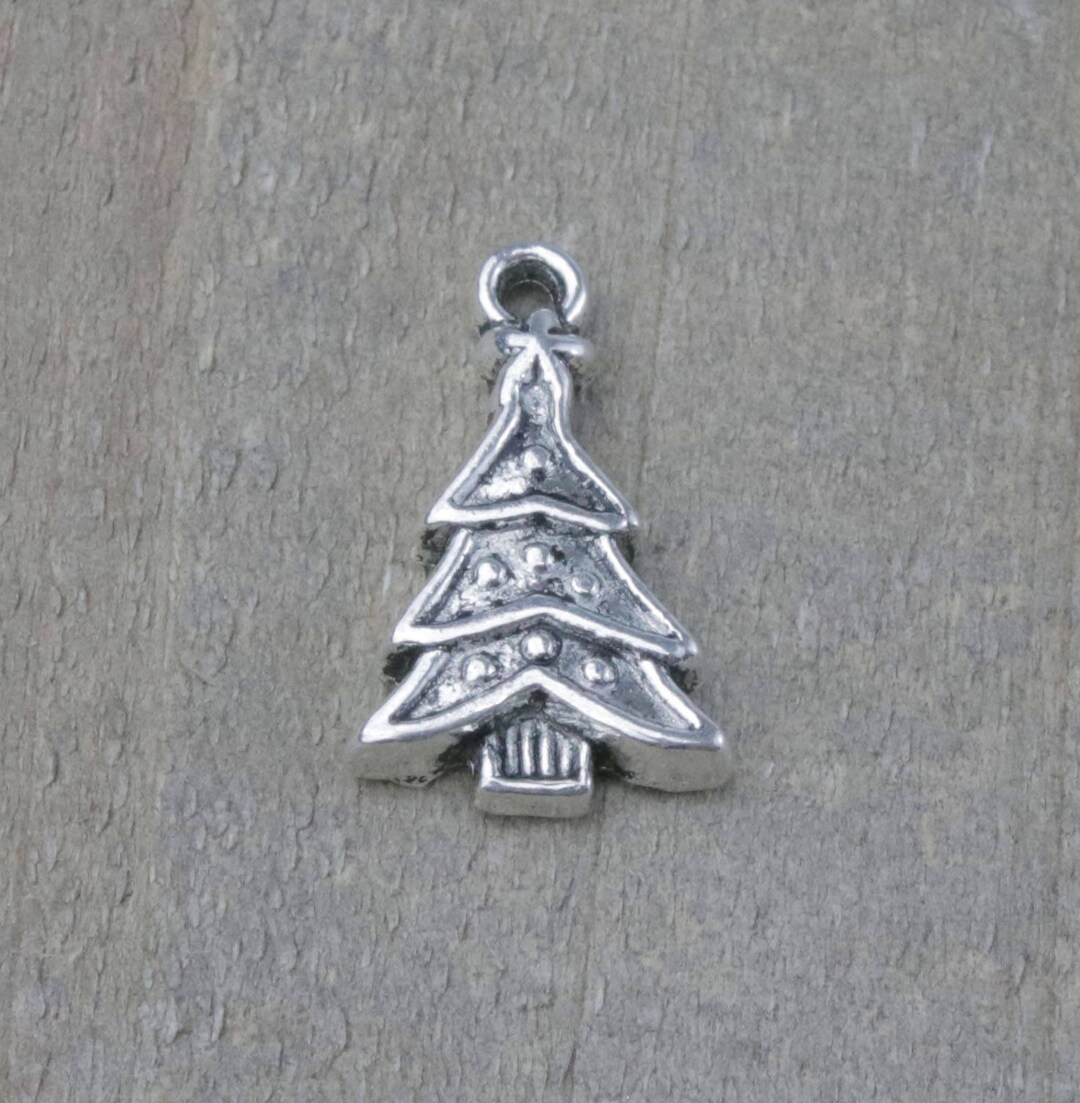 1 PIECE Christmas Tree Charms Silver Tone, Pine Tree Charm, Tree Charm ...