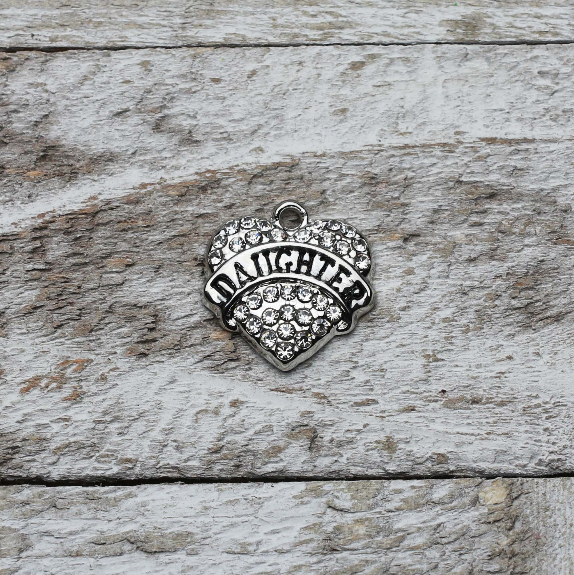 10 PIECES Stamped Heart Daughter Heart Charm Heart Charm - Etsy