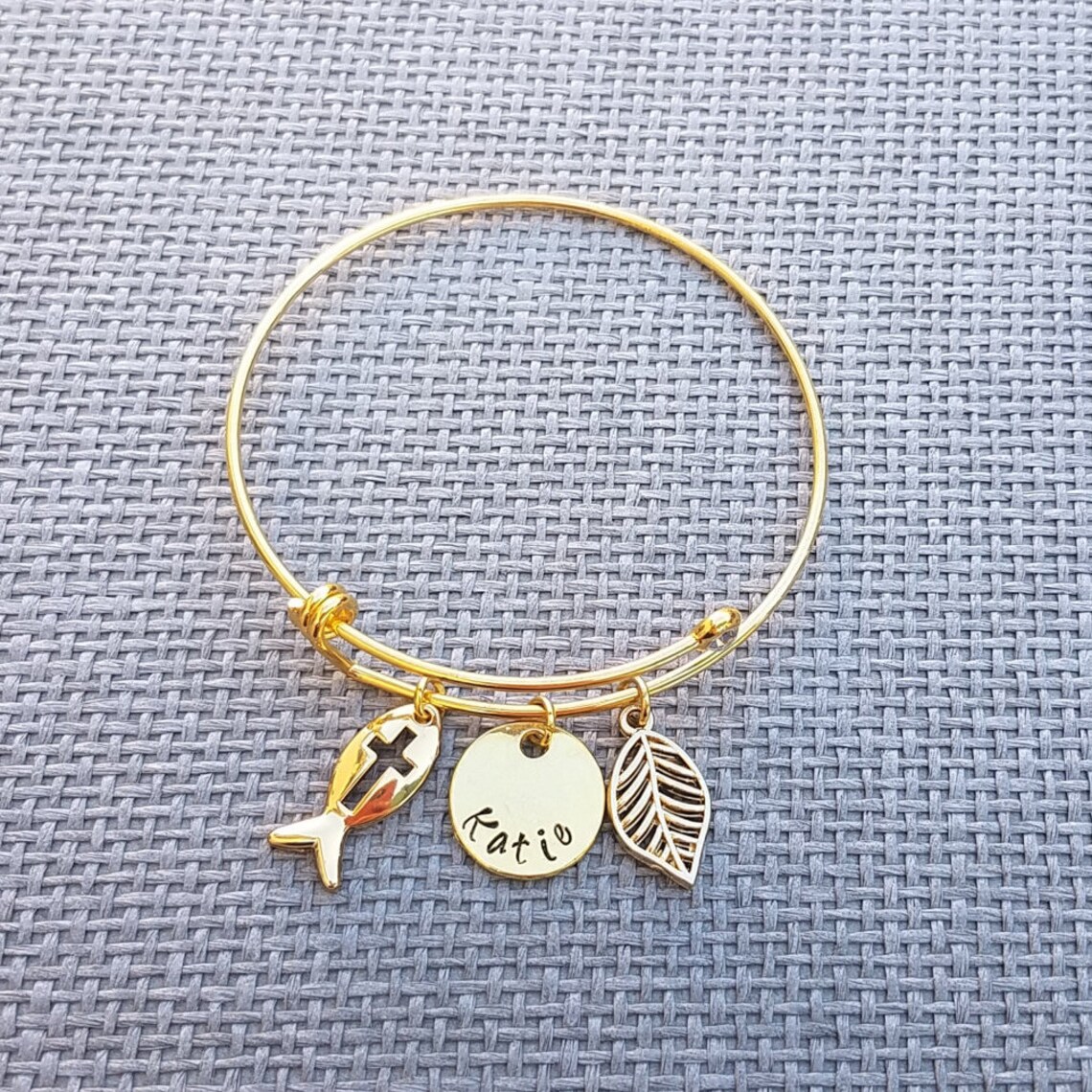 Gold Plated Custom Christian Charm Bracelet Baptism Gift - Etsy