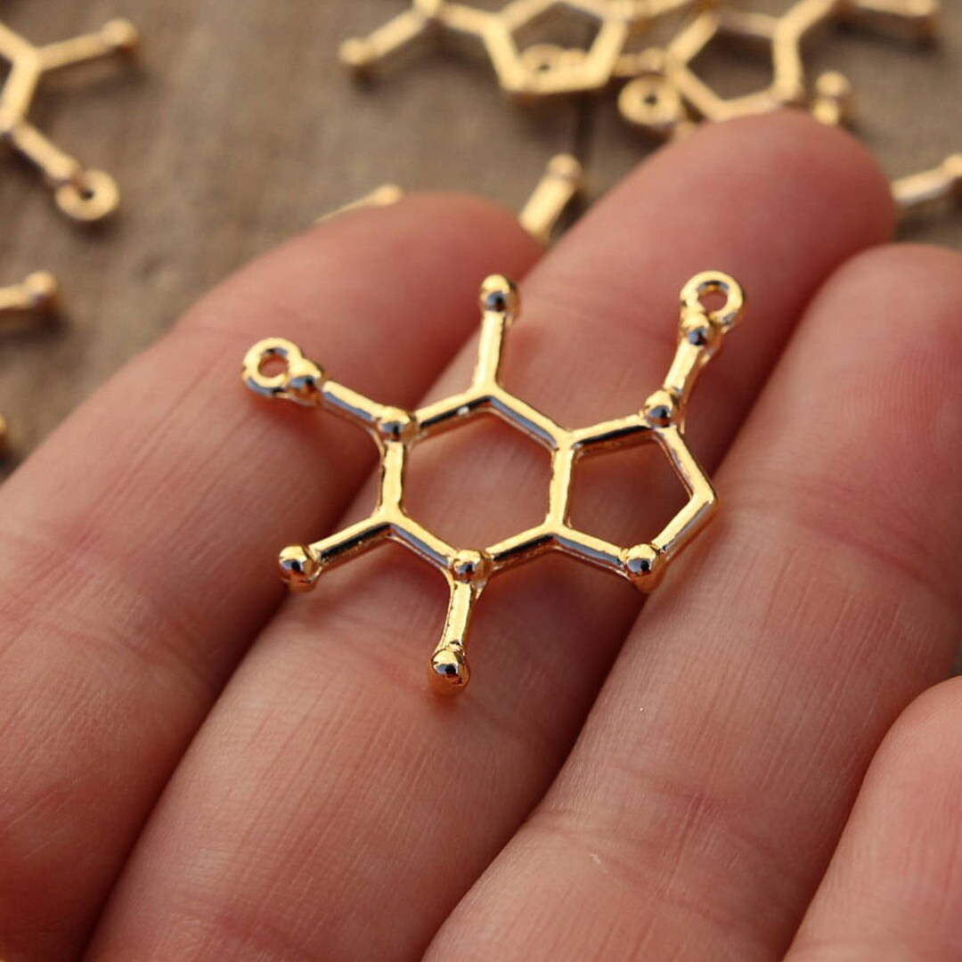 5 PIECES Caffeine Molecule Gold Plated Connector, Caffeine Connector ...
