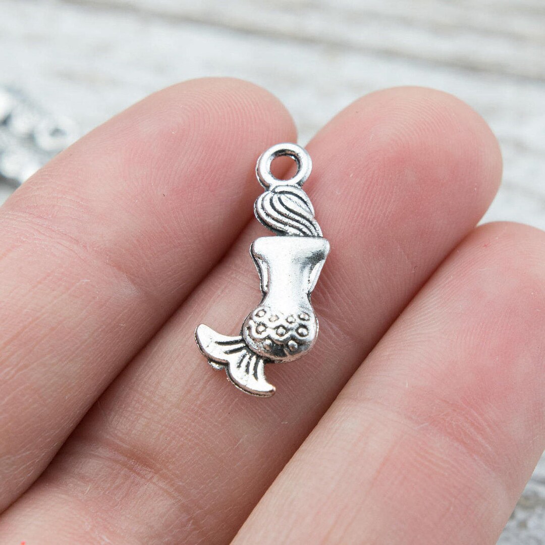 10 PIECES Mermaid Charm, Mermaid Pendant, Sea Charm, Ocean Charm, Beach ...
