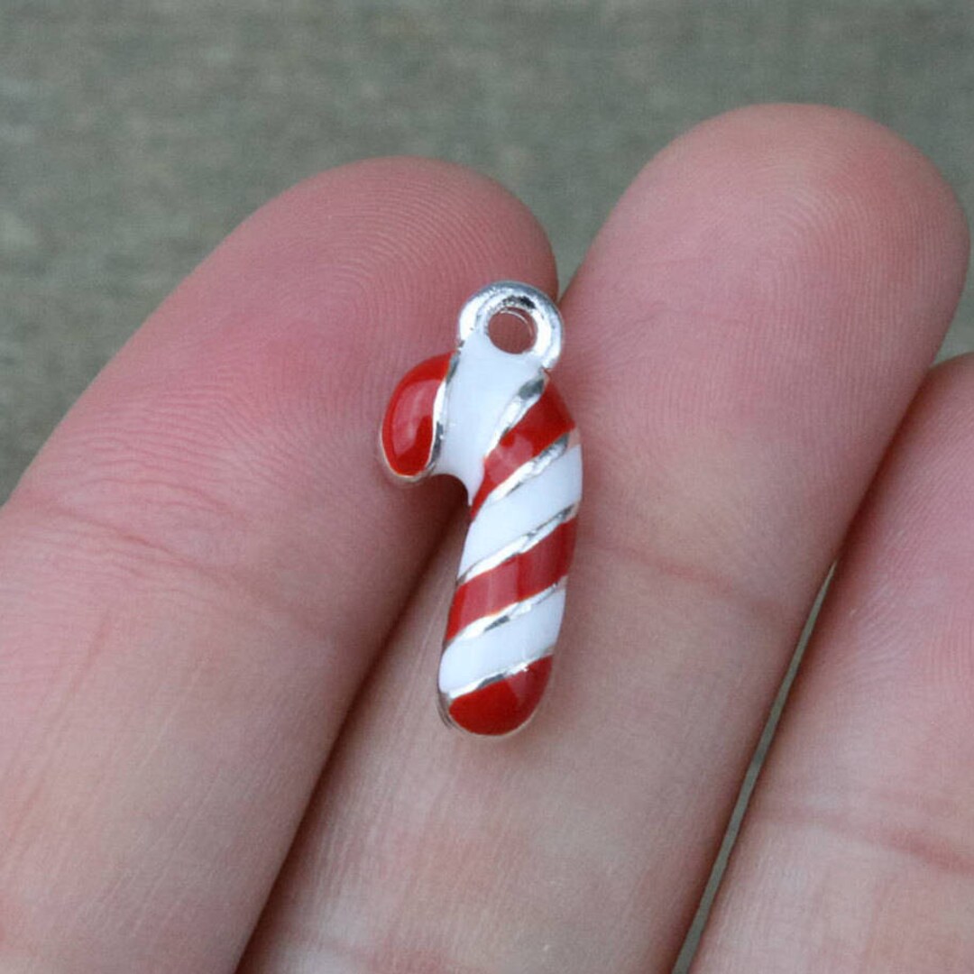 1 PIECE Candy cane charm, Candycane charm, Cane charm, winter charm ...