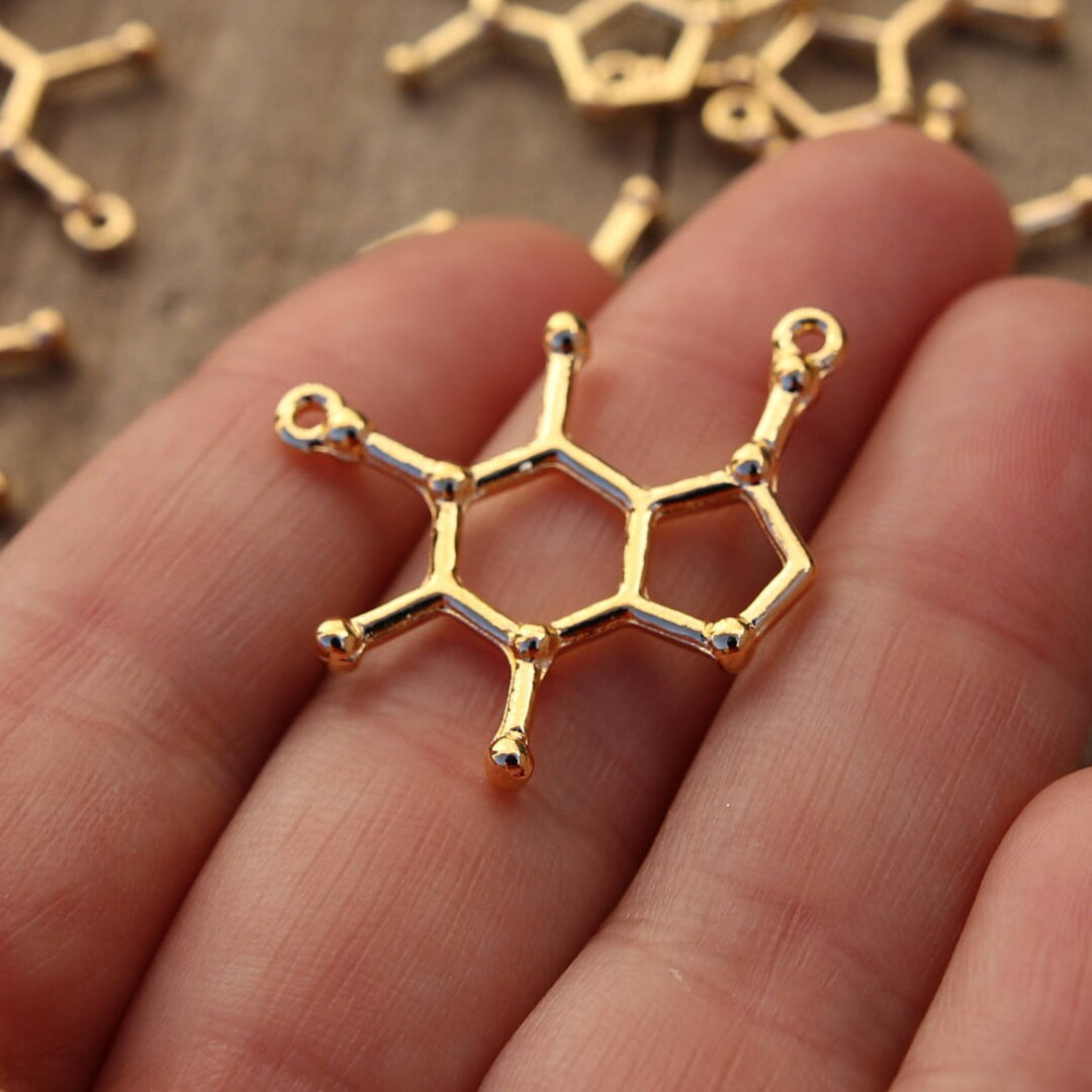 10 PIECES Caffeine Molecule Gold Plated Connector, Caffeine Connector ...