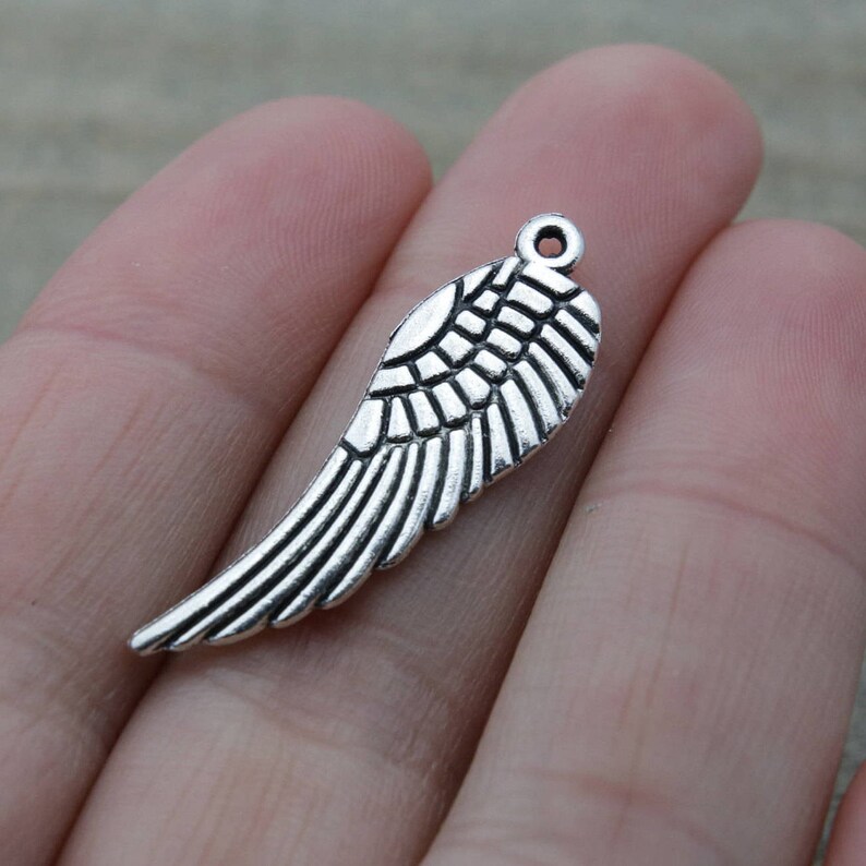 5 Pieces Wing Pendant Angel Wing Silver Tone Pendant Angel | Etsy