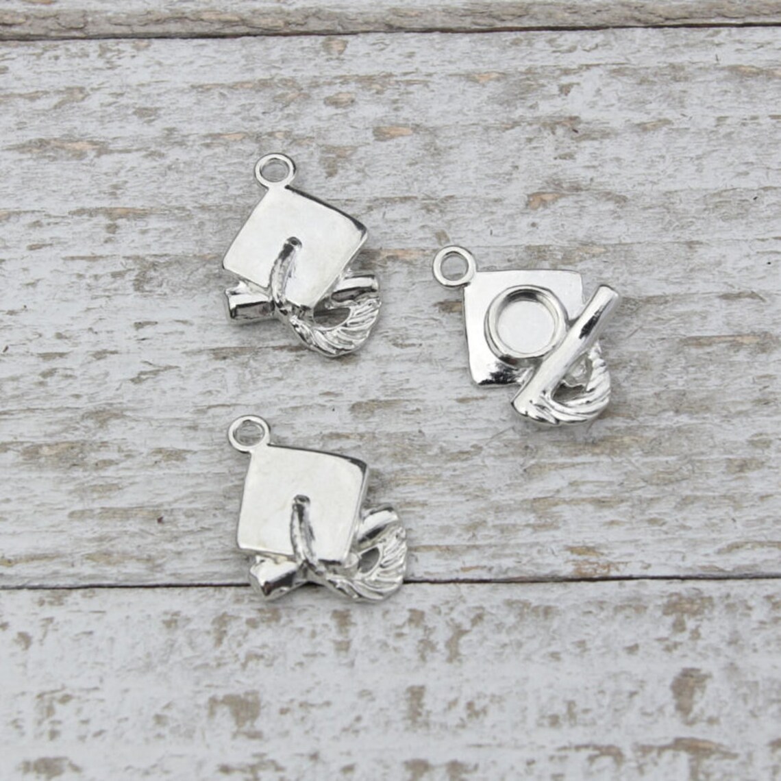 5 PIECES Graduation Cap Charms Cap and Diploma Charms | Etsy