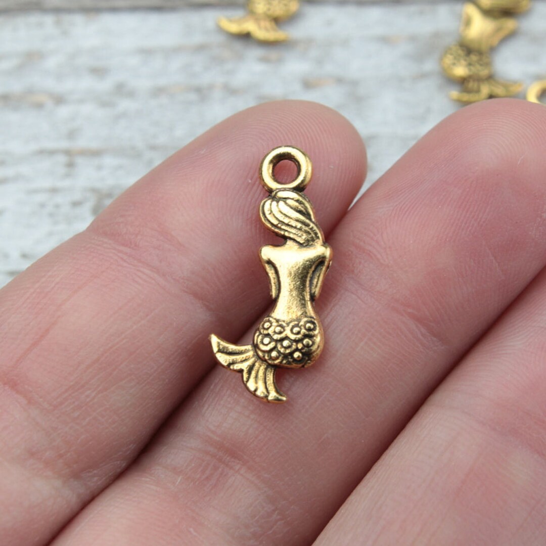 10 PIECES Mermaid Charm, Mermaid Pendant, Sea Charm, Ocean Charm, Beach ...