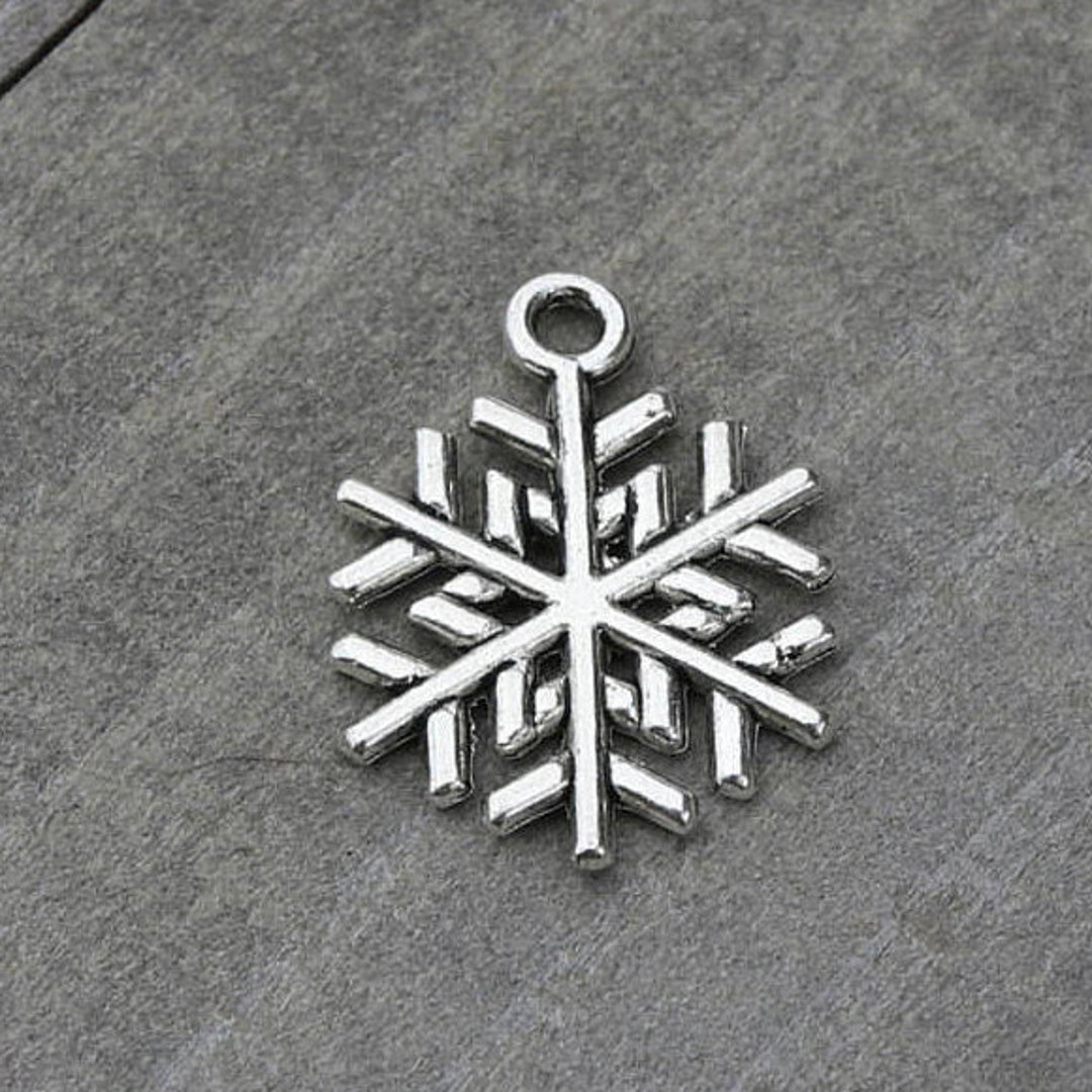 10 PIECES Snowflake Charm, Snow Charm, Winter Charm, Holiday Charm ...