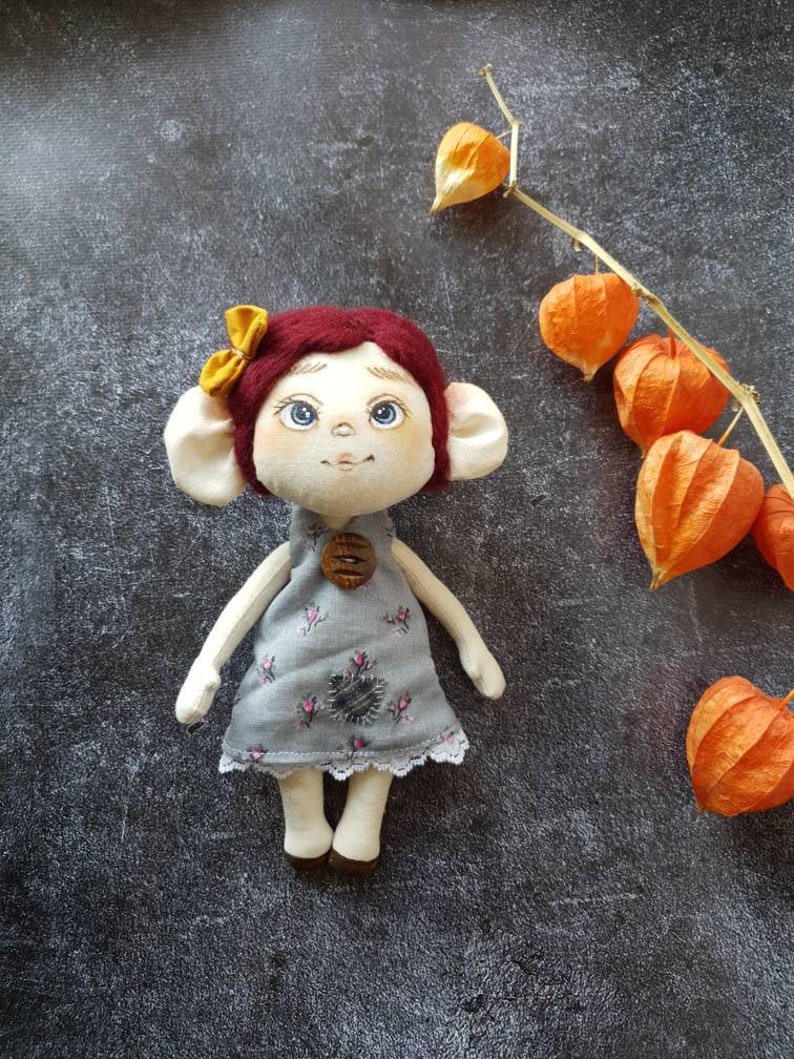 Mouse Rag Doll Rustic Doll Gift Doll Tiny Doll Fabric Art | Etsy