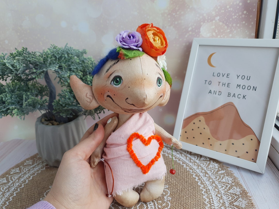 Amur Fabric Doll - Cupid Heart Doll - Etsy