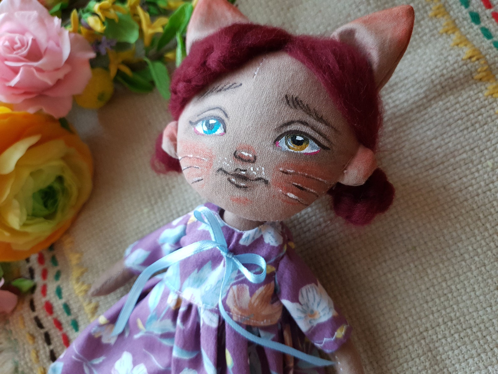 Handmade Fabric Cat Doll - Unique and Charming Gift - Etsy