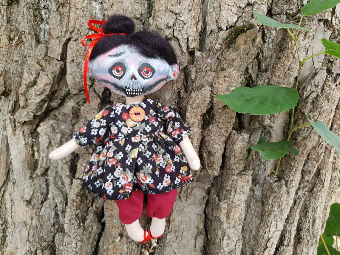 Skeleton Girl , Creepy Art Doll ,gothic Doll, Rag Doll, Dark Doll ...