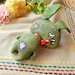 Handmade Green Zombie Bunny Red Eyed Dead Rabbit Textile Horror Toy ...