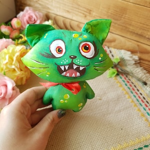 Handmade Zombie Cat - the Crazy Green Cat for a Hilarious Gift! - Etsy