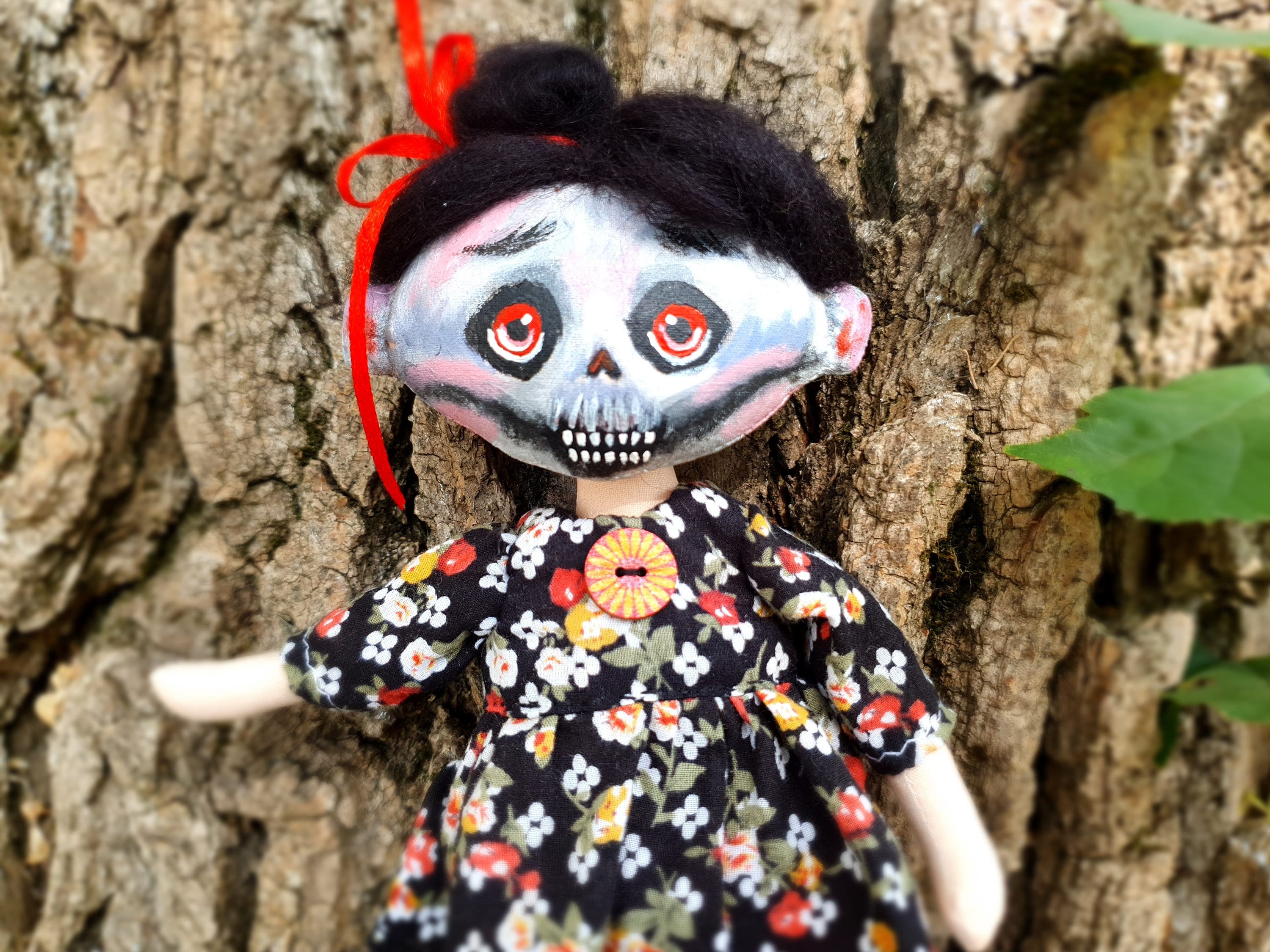 Skeleton Girl Creepy Art Doll gothic Doll Rag Doll Dark - Etsy