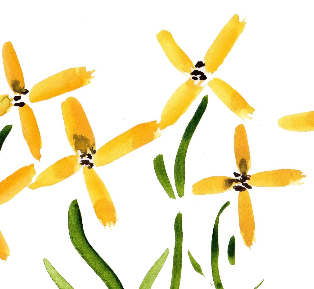 Original Art Print - "cheery Yellow Flowers" - Birthday, Mother's Day ...