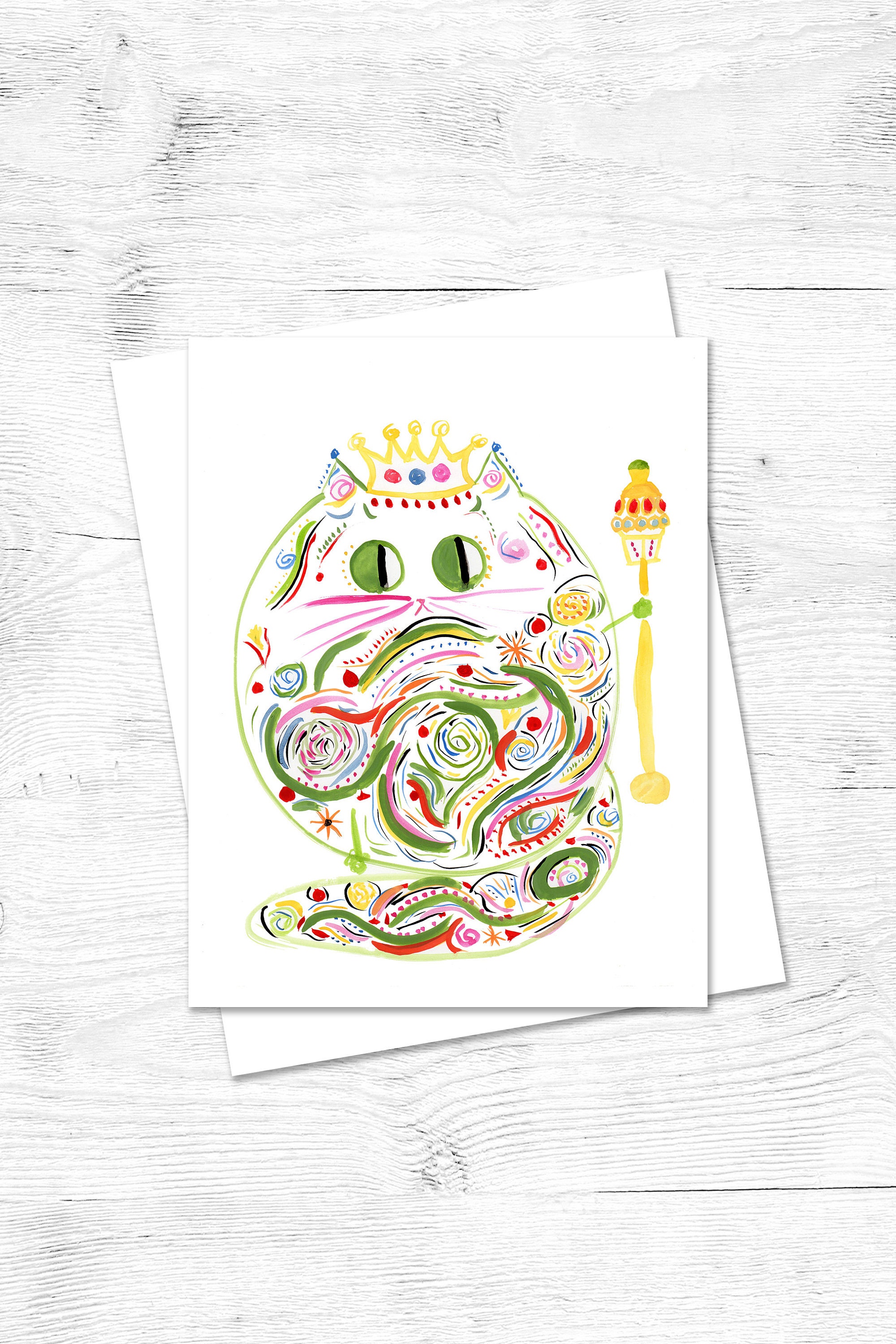Custom Cat Birthday Card Kitty Queen Original Art Card - Etsy